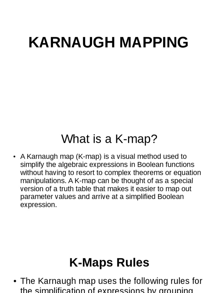 How Karnaugh Maps Simplify Boolean Logic Expressions | PDF | Applied ...