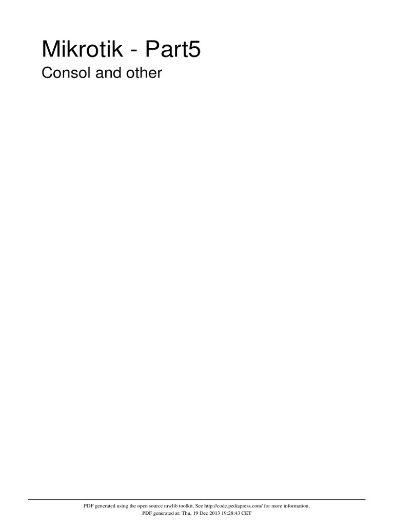Mikrotik - Part5 | PDF | Port (Computer Networking) | Command Line ...