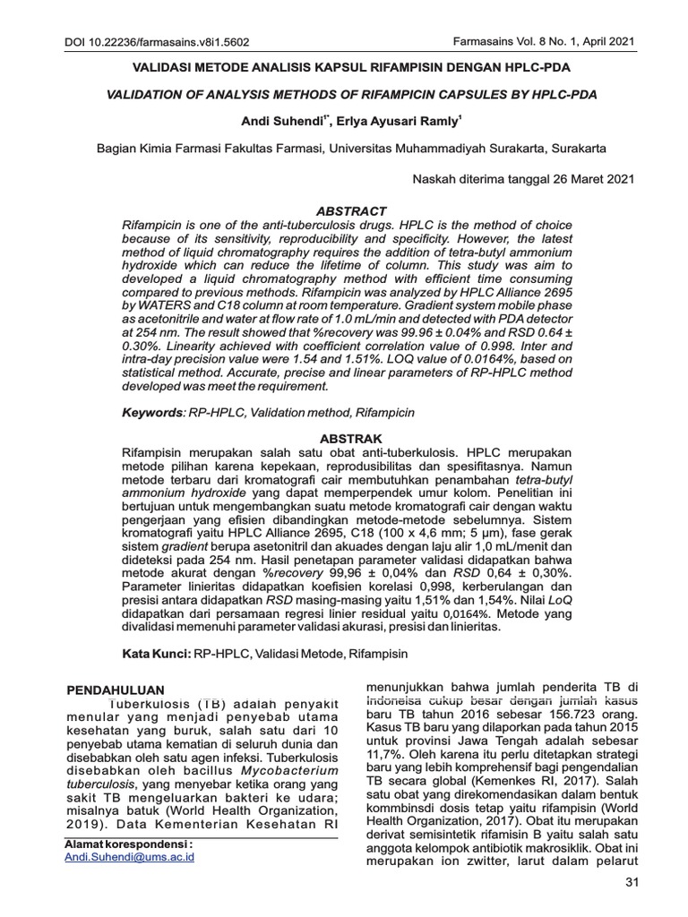 Kelompok 1 - KIMFAR II - Review Jurnal HPLC | PDF | Kesehatan Holistik