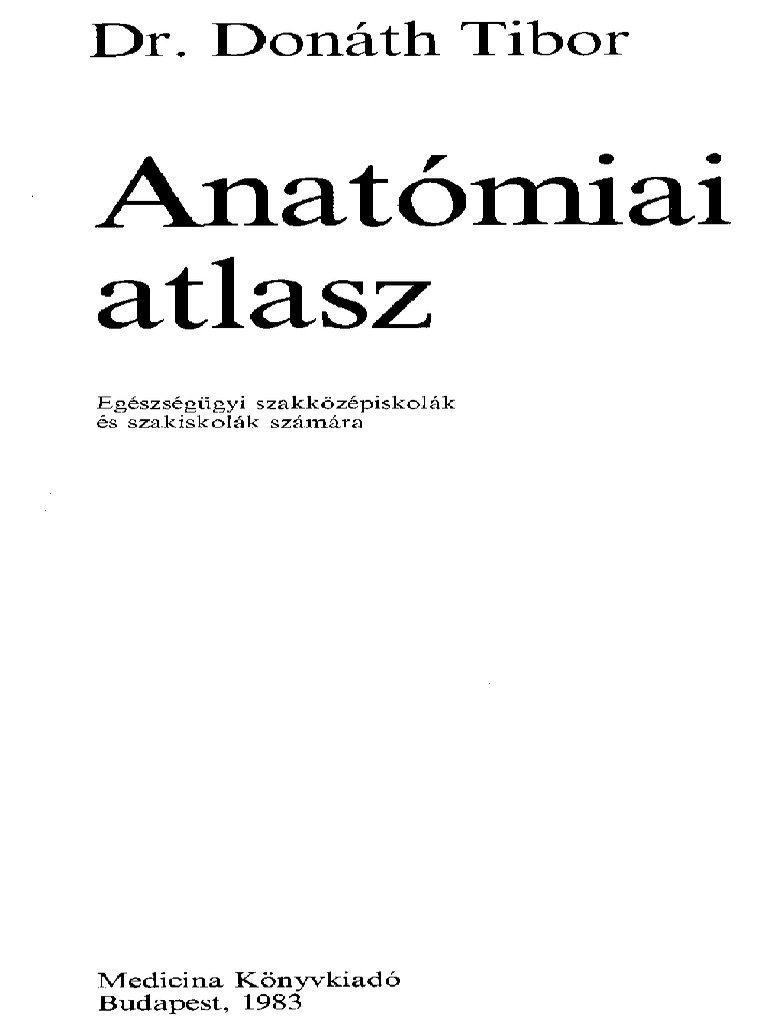 Dr. Donáth Tibor - Anatómia Atlasz | PDF