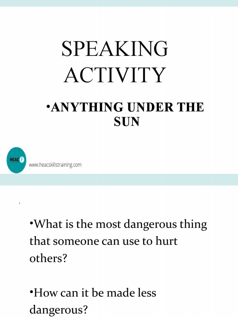 Anything Under The Sun (Speaking Ice Breaker) | PDF