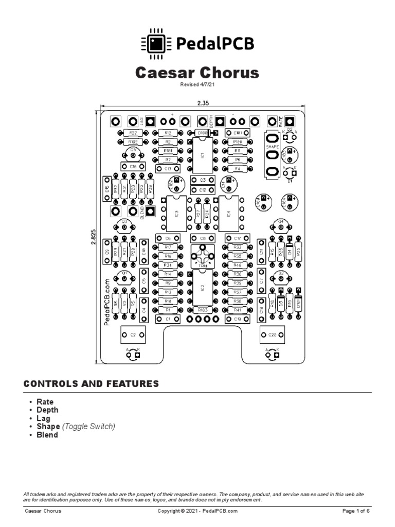 PedalPCB Caesar | PDF | Operational Amplifier | Electronic Engineering