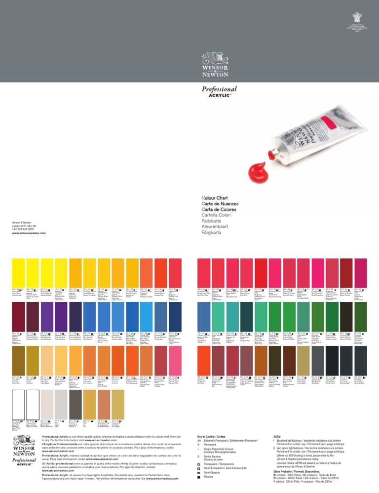 W&N COLOR Chart B | PDF | Magenta | Bleu