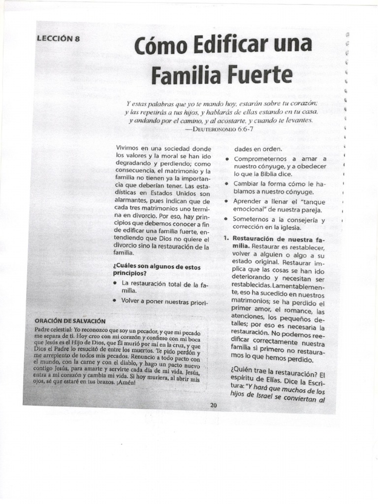 Como Edificar Una Familia Fuerte | PDF