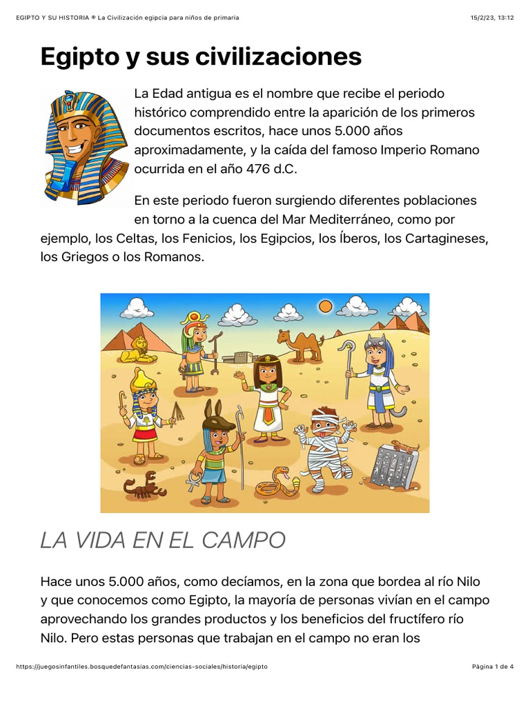 Historia del Antiguo Egipto para Niños | PDF | Antiguo Egipto ...