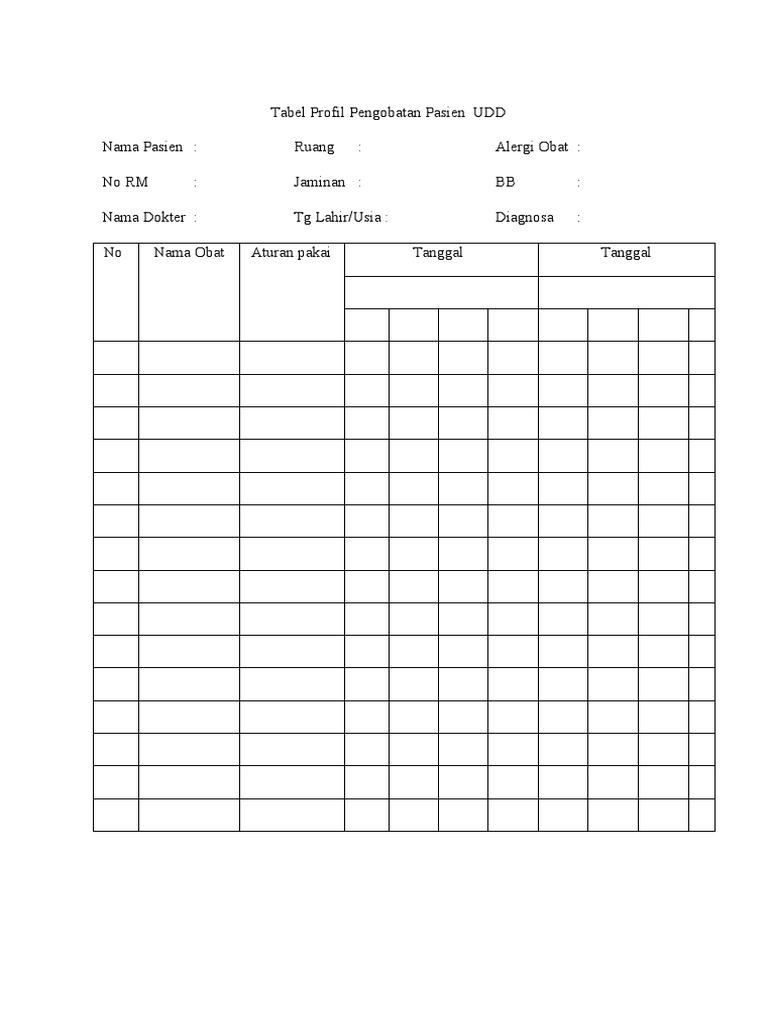 Tabel Pasien UDD | PDF