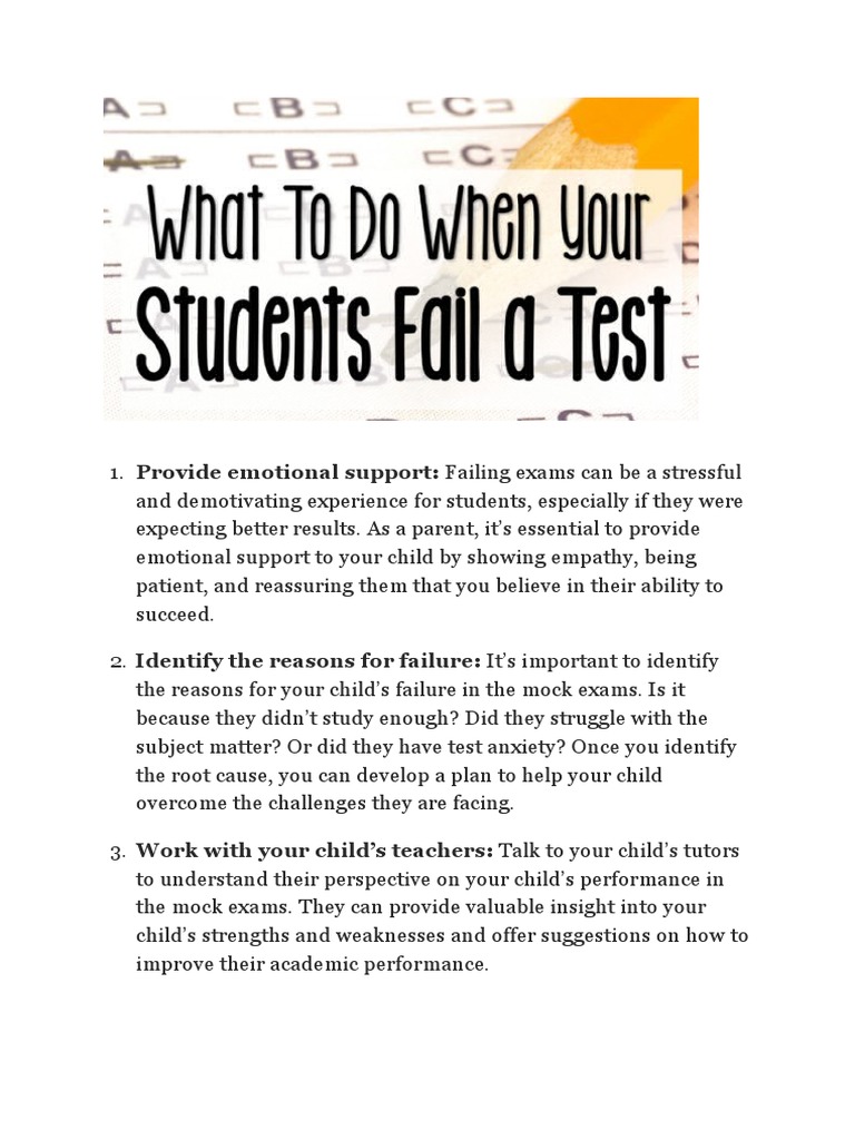 Supporting Kids After Exam Failures | PDF