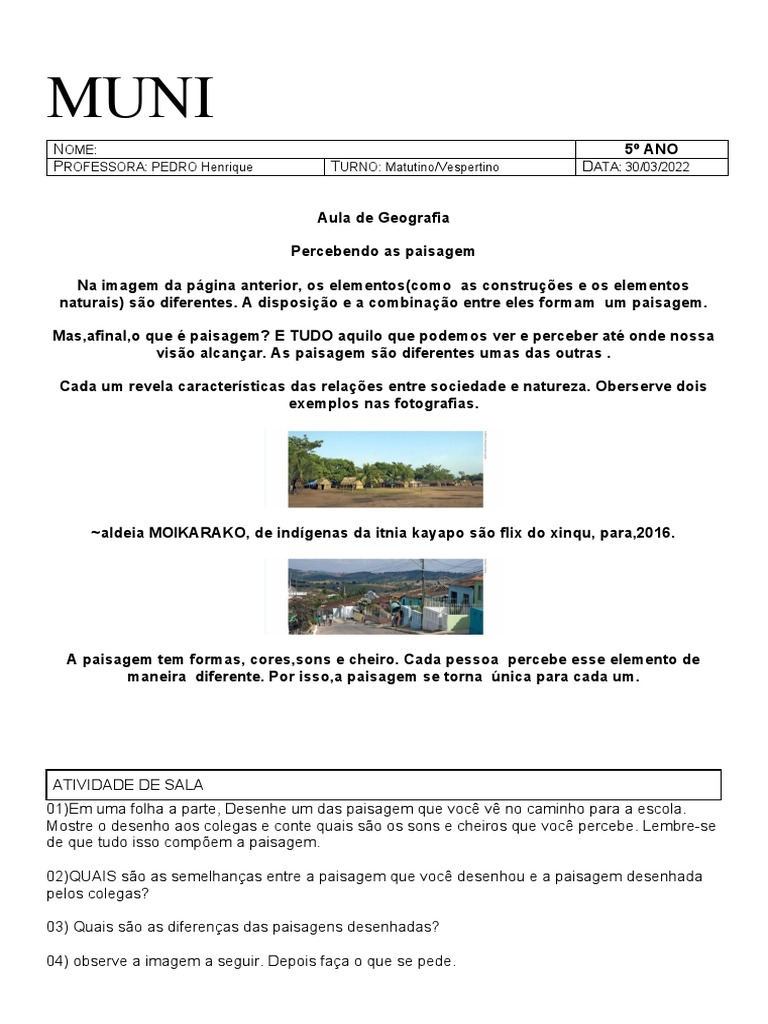 Aula de Geografia 3º Ano 15-02-2023 | PDF