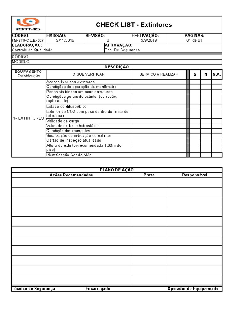 FM ST9 C.L.E. 027 Check List Extintores | PDF