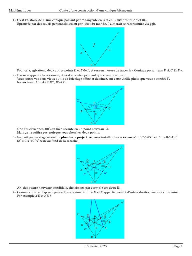 Conte Construction Conique Bitangente | PDF | Géométrie analytique | Formes géométriques