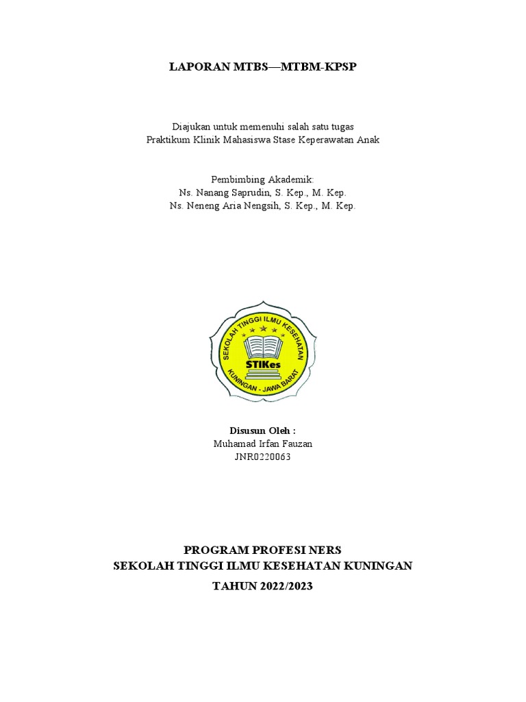 Laporan MTBS, MTBM, KPSP Ozan | PDF