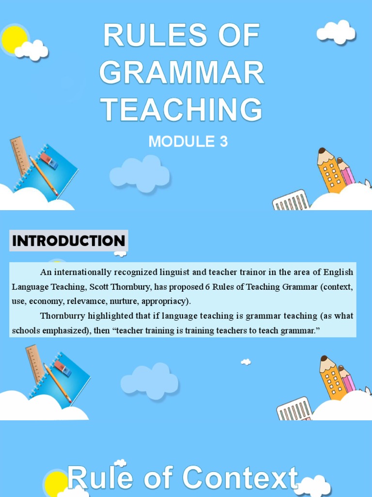Rules of Grammar Teaching | PDF | Teachers | Language Education
