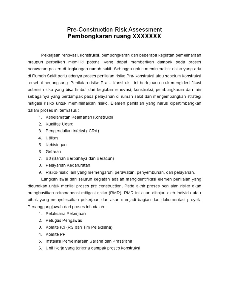 Form Checklist PCRA | PDF