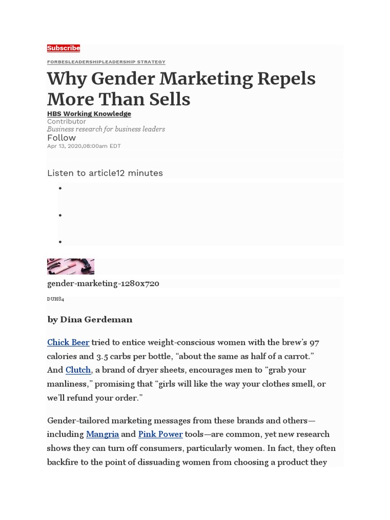 Why Gender Marketing Repels More Than Sells | PDF | Gender | Gender Studies