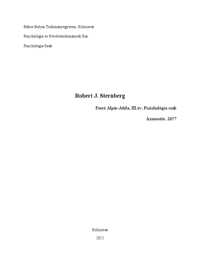 Robert J Sternberg Pdf