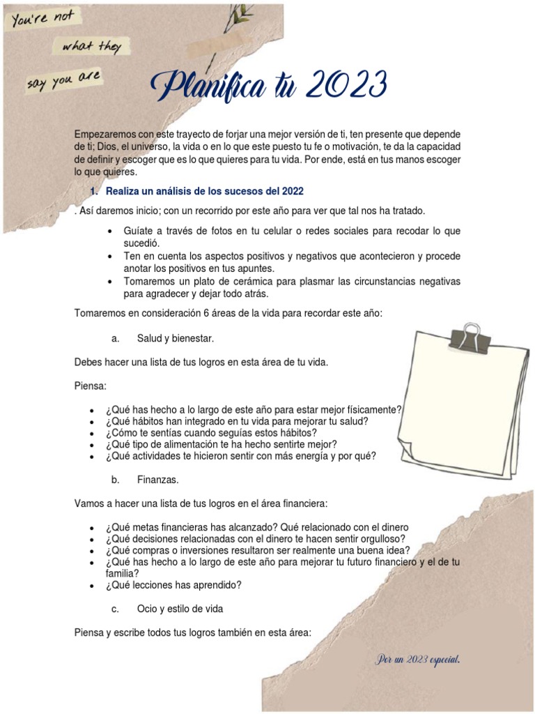 Planifica Tu 2023 | PDF | Desarrollo personal