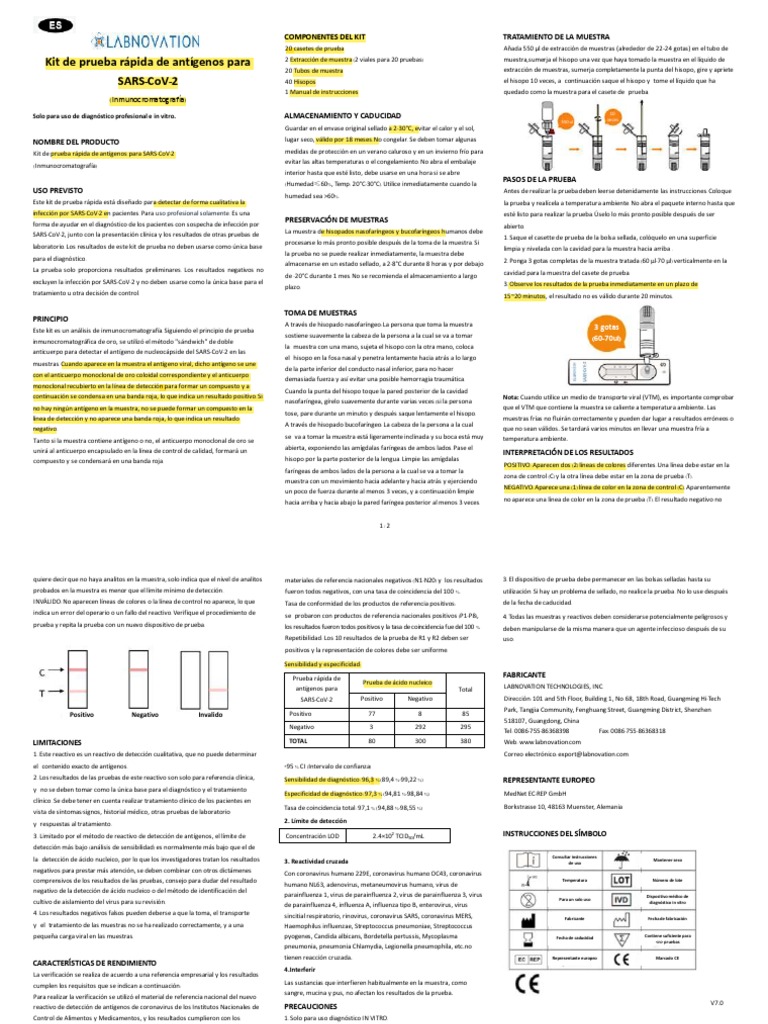 LB-IfU Prueba Rapida Antigeno Labnovation HISOPADO V7 - ES | PDF ...