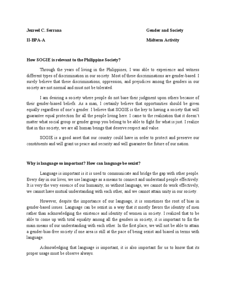 How SOGIE Is Relevant To The Philippine Society | Download Free PDF ...