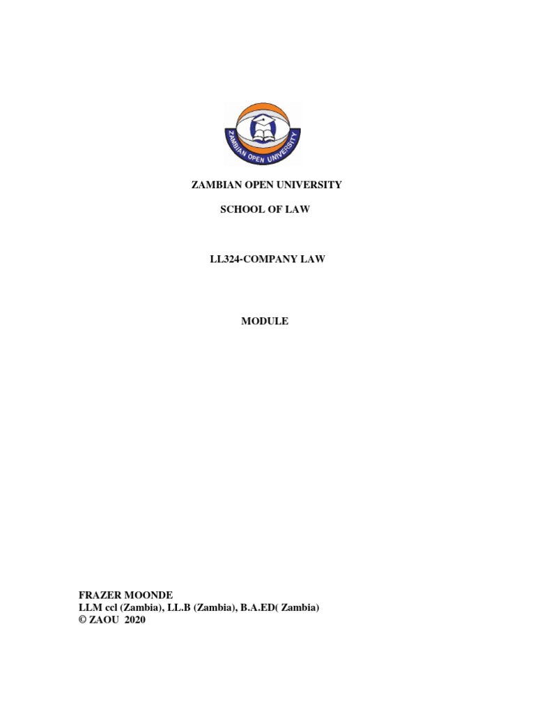 LL324 - Company Law Module (Revised) PDF | PDF | Partnership | Piercing ...
