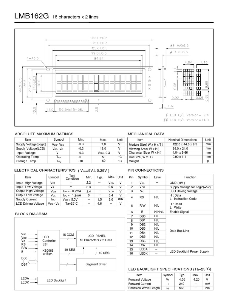 LMB162GDC | PDF | Computer Science | Computer Engineering