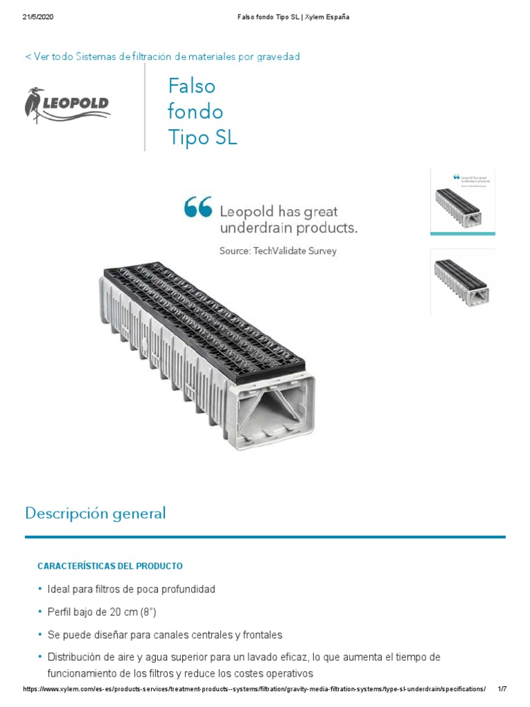 Falso Fondo Tipo SL - Xylem España | PDF | Agua | Líquidos