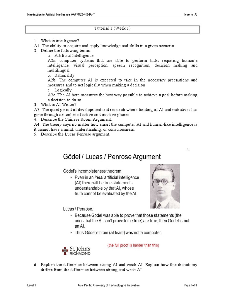 Week 1 - Introduction and Basic Concepts of AI | Download Free PDF | Artificial Intelligence ...