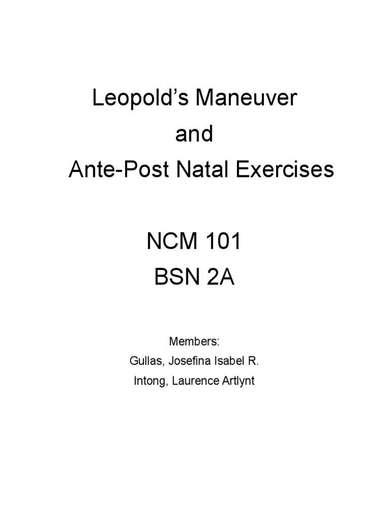 Leopold's Maneuver & Prenatal Exercises Guide | PDF | Pregnancy ...