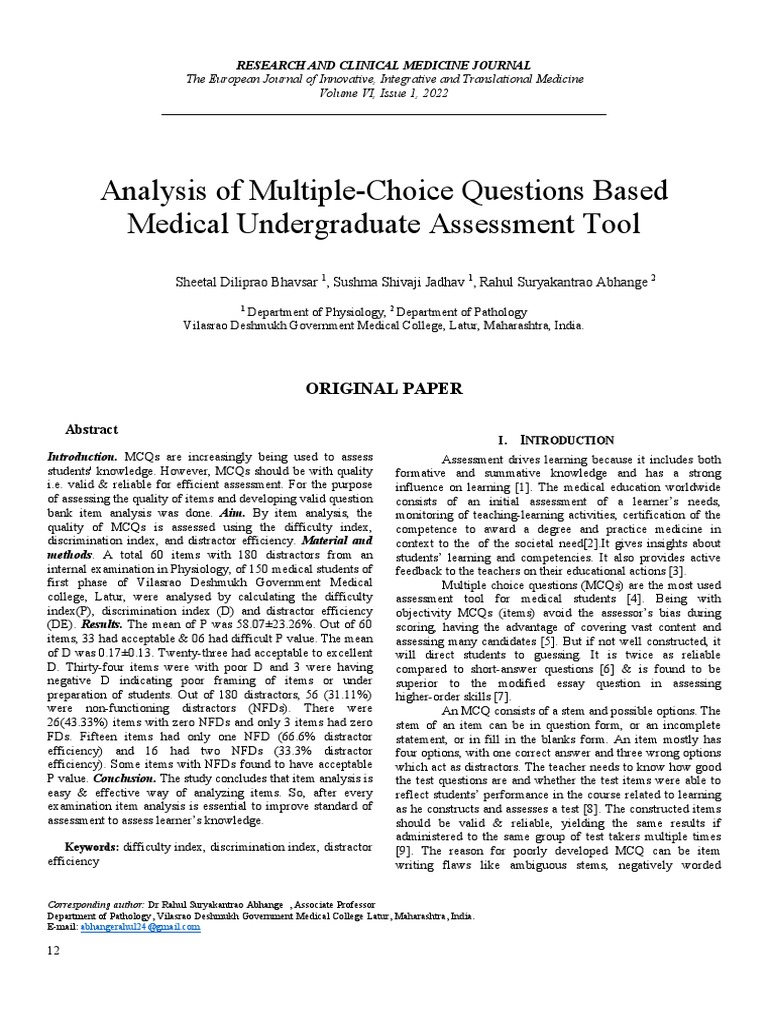 Article 149 | PDF | Multiple Choice | Educational Assessment
