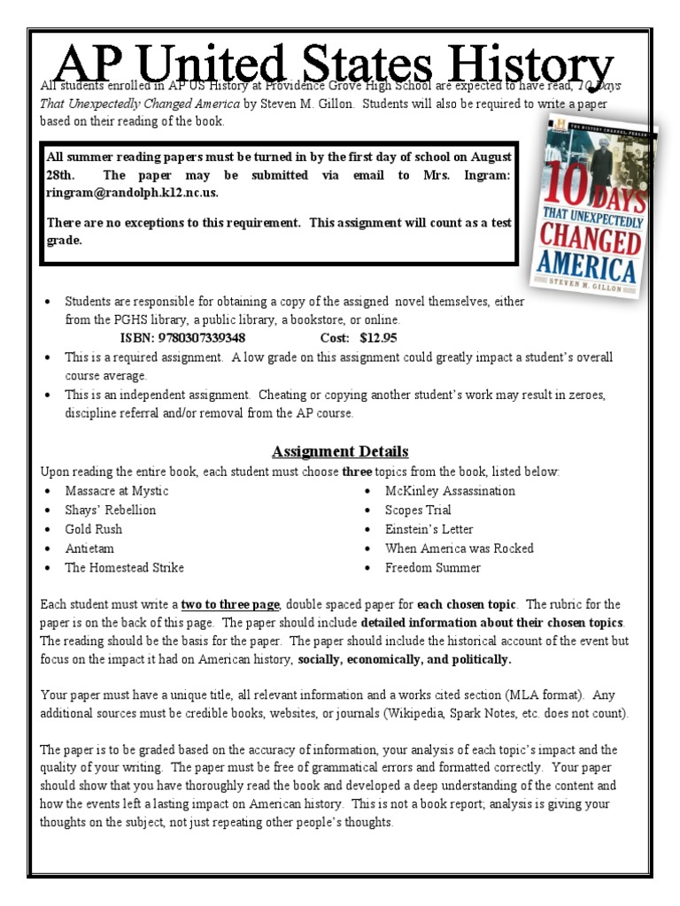 AP Summer Reading 2016 | PDF | Books | Citation