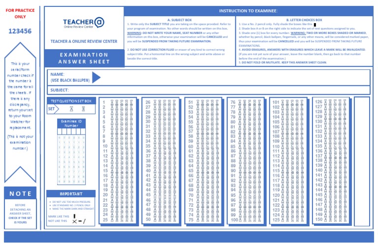 Answer Sheet Updated | PDF
