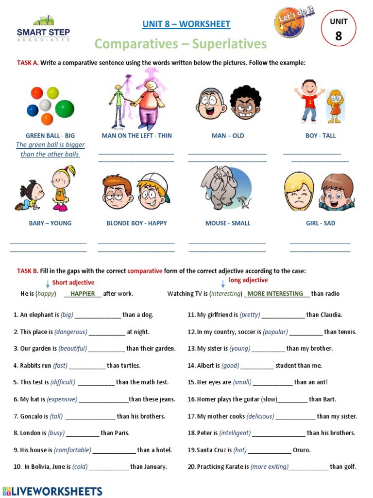 Comparatives - Superlatives: Unit 8 - Worksheet | PDF | Adjective