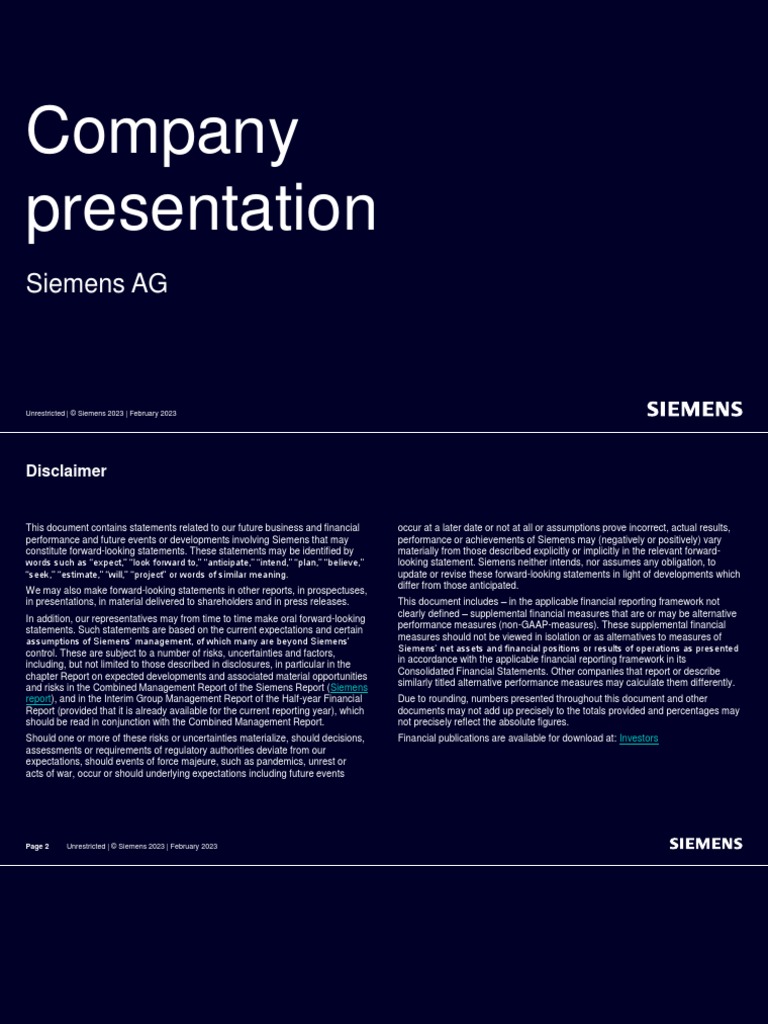Siemens Company Presentation | PDF | Siemens | Automation
