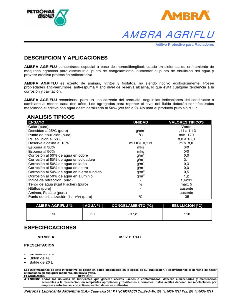 Ambra Agriflu | PDF | Corrosión | Agua