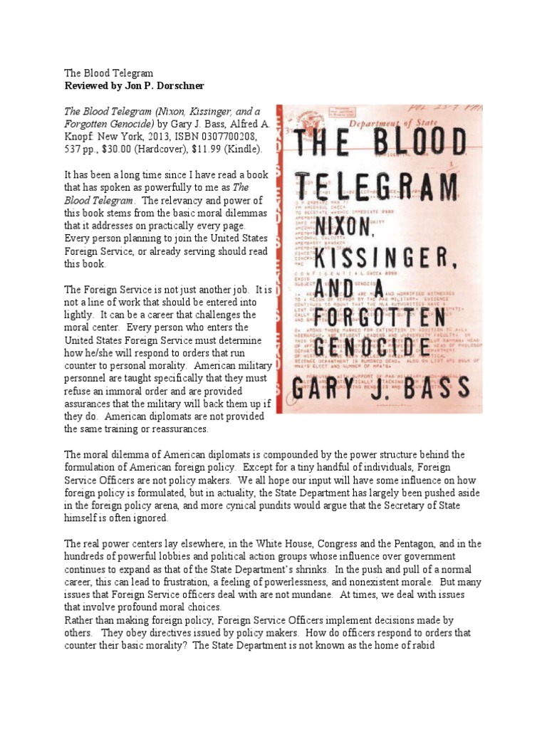 The Blood Telegram | PDF | Henry Kissinger | Bangladesh