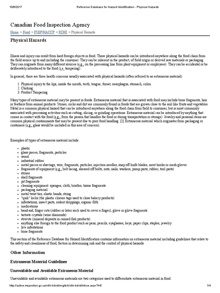 Canadian Guidelines For Physical Hazards | Download Free PDF | Hazards ... Canadian Guidelines For Physical Hazards | Download Free PDF | Hazards ...