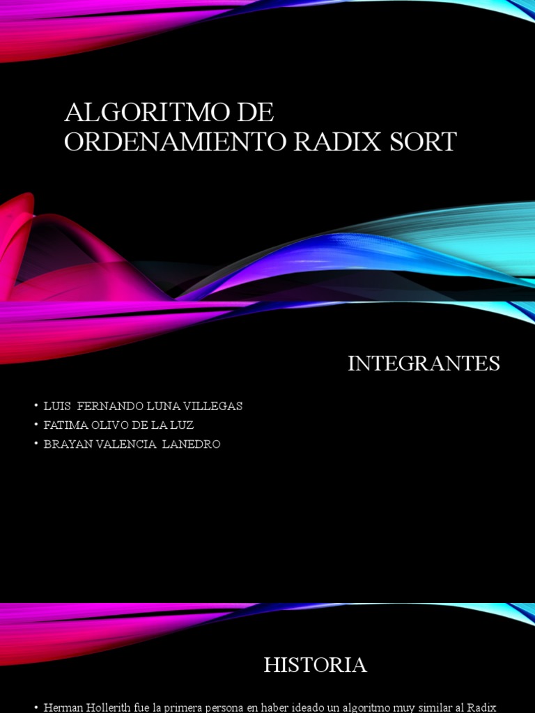 Algoritmo de Ordenamiento Radix Sort | PDF