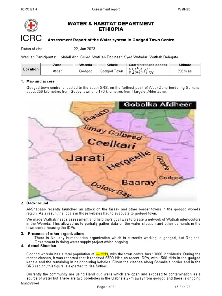 Water Assessment in Godgod Town | PDF