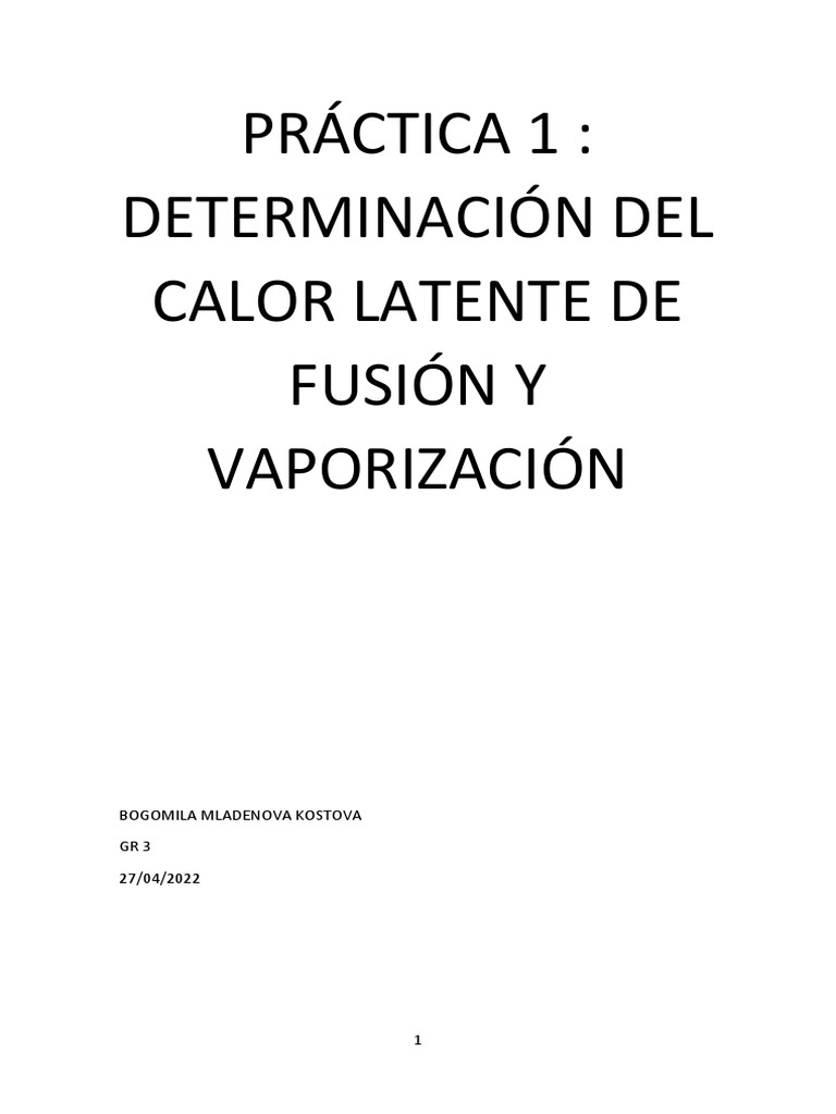 Calor Latente: Fusión y Vaporización | PDF | Calor latente | Calor
