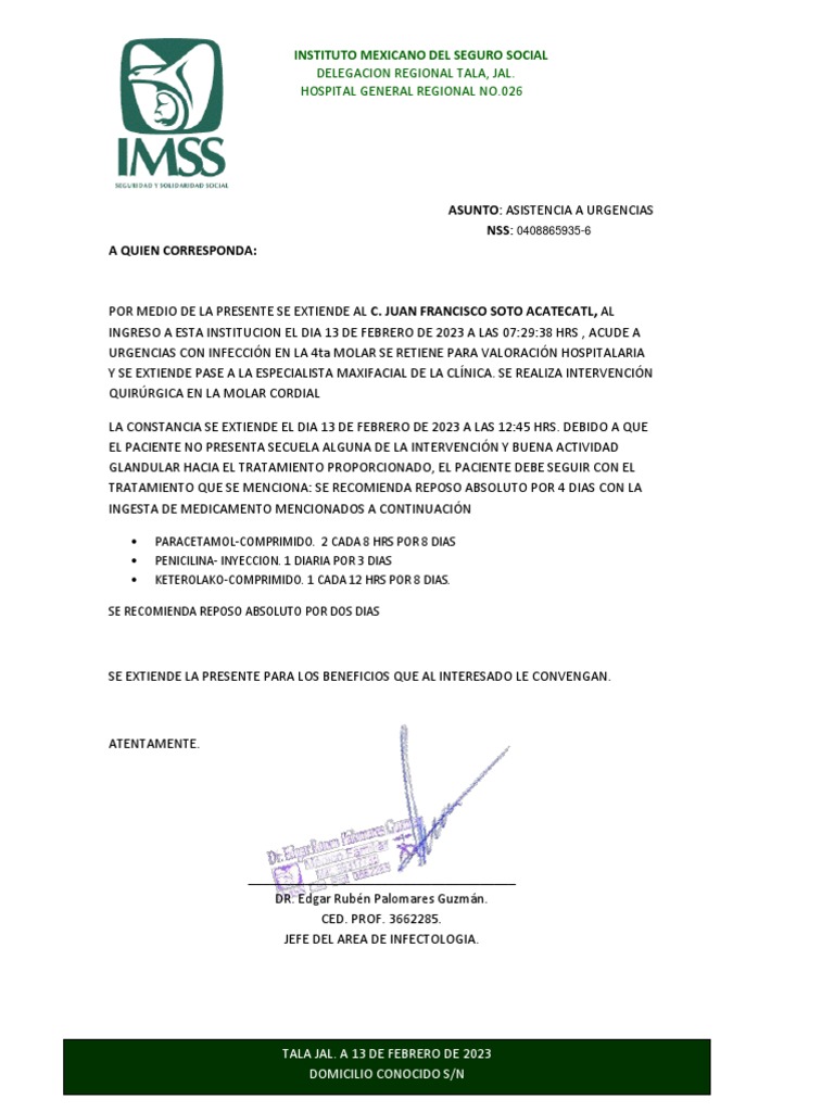 Justificante Imss Pdf