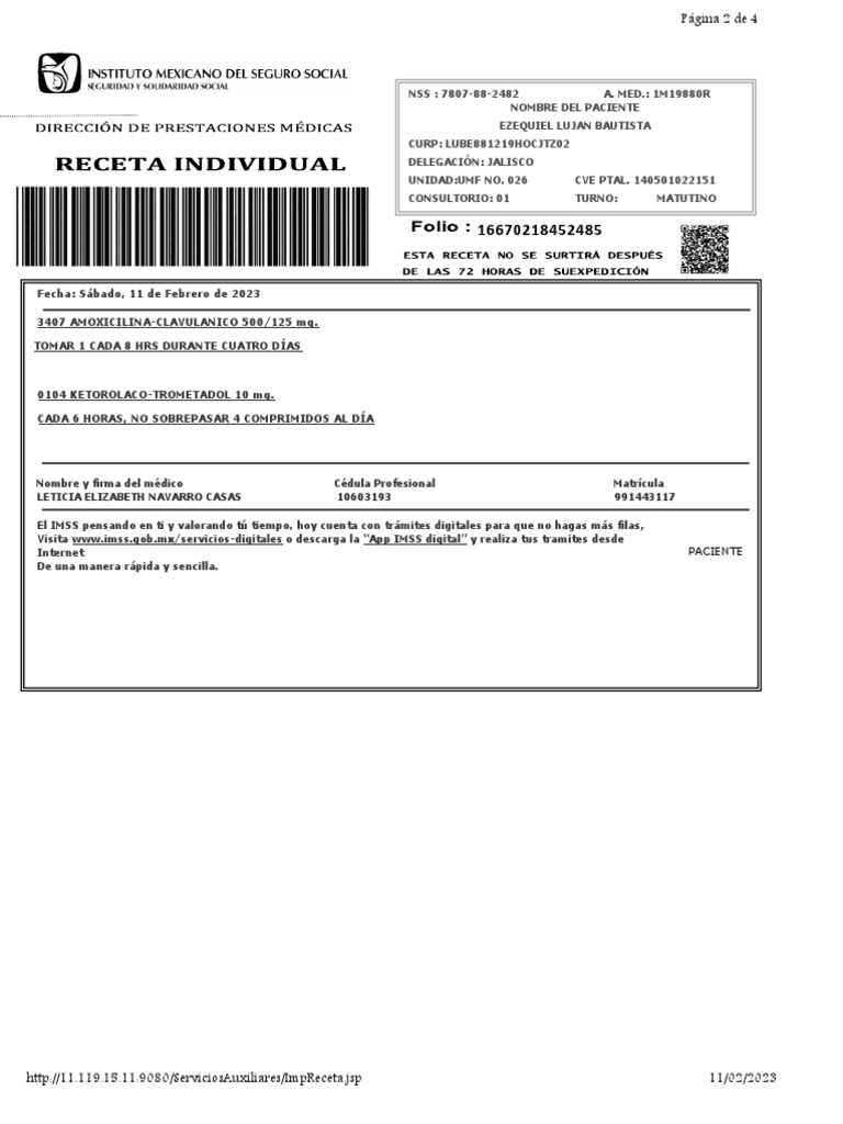 Receta Editable Imss | PDF