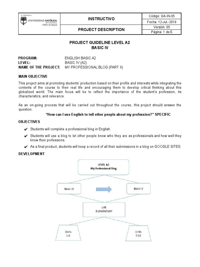 PROJECT DESCRIPTION A2 (Basic IV) Final GA-IN-05 | PDF | Socialization ...