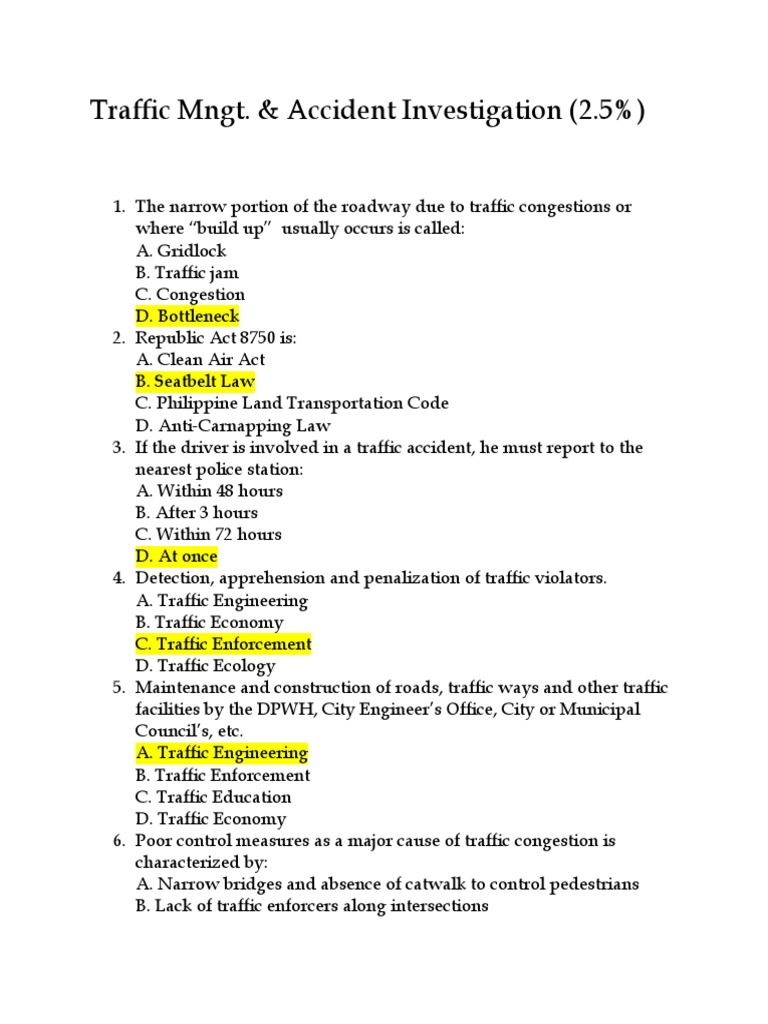 Traffic MNGT | PDF | Traffic | Traffic Collision