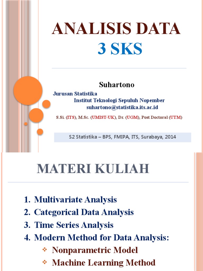 Kuliah-1 (Pengantar Analisis Data) | PDF | Time Series | Regression Analysis