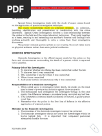 Homicide Investigation Overview | PDF | Crime Scene | Forensic Science