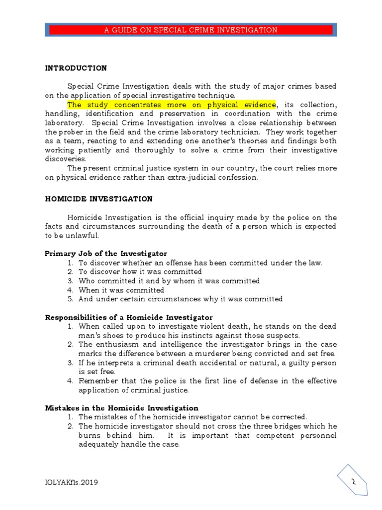 Special Crime Investigation | PDF | Death | Murder