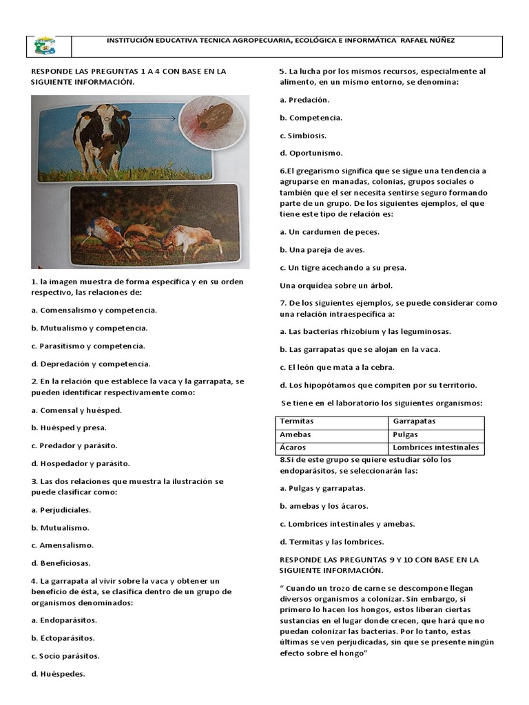 Relaciones de depredación y gregarismo | PDF | Depredación | Parasitismo