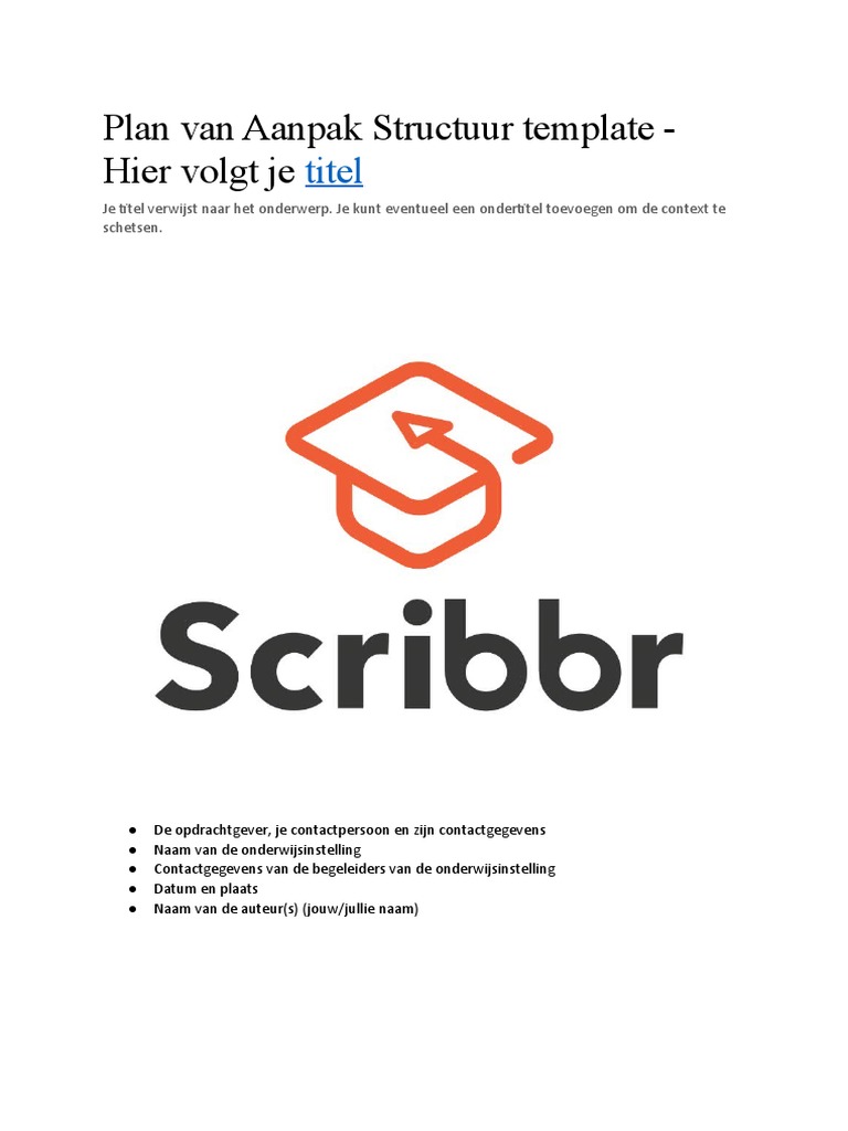 Scribbr PvA Sjabloon 2 | PDF