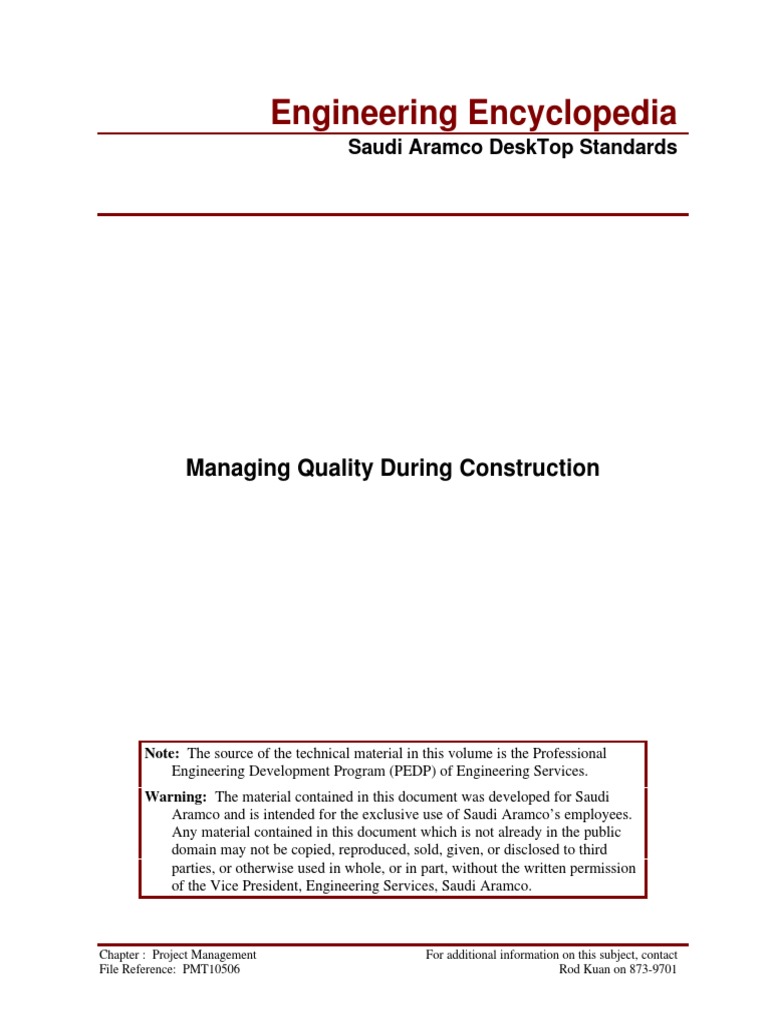 Managing Quality in Project | PDF | Quality Assurance | Specification (Technical Standard)