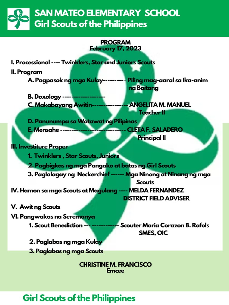 2023 GSP Investiture Ceremony Program | PDF