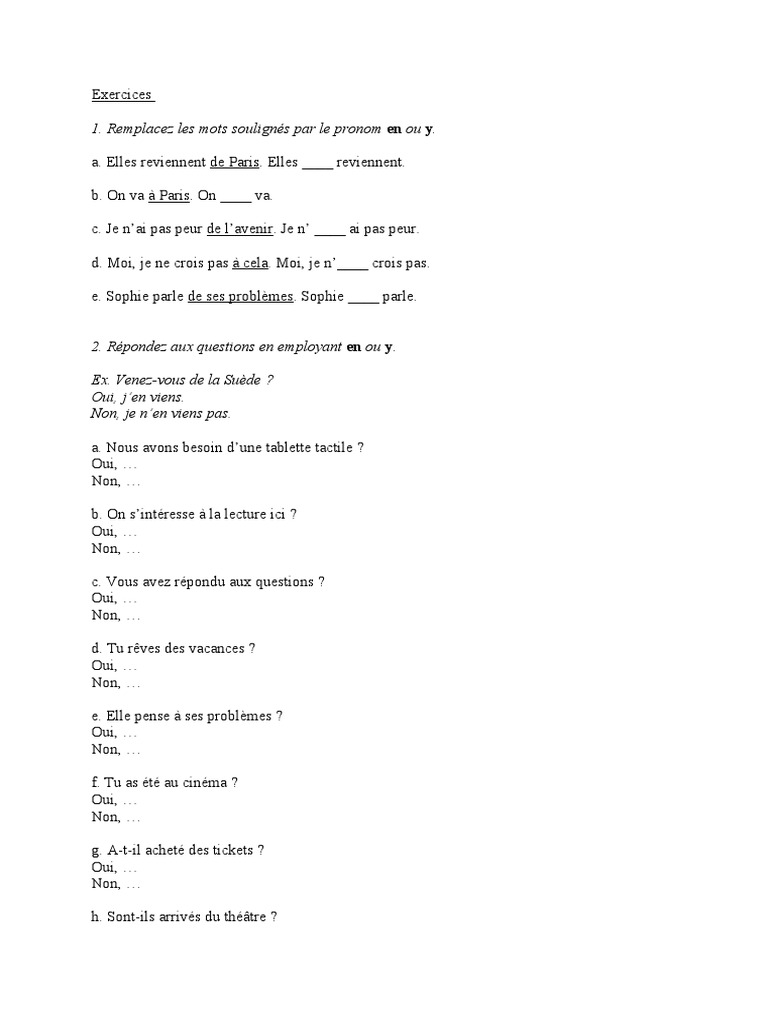 En & y - Exercice | PDF